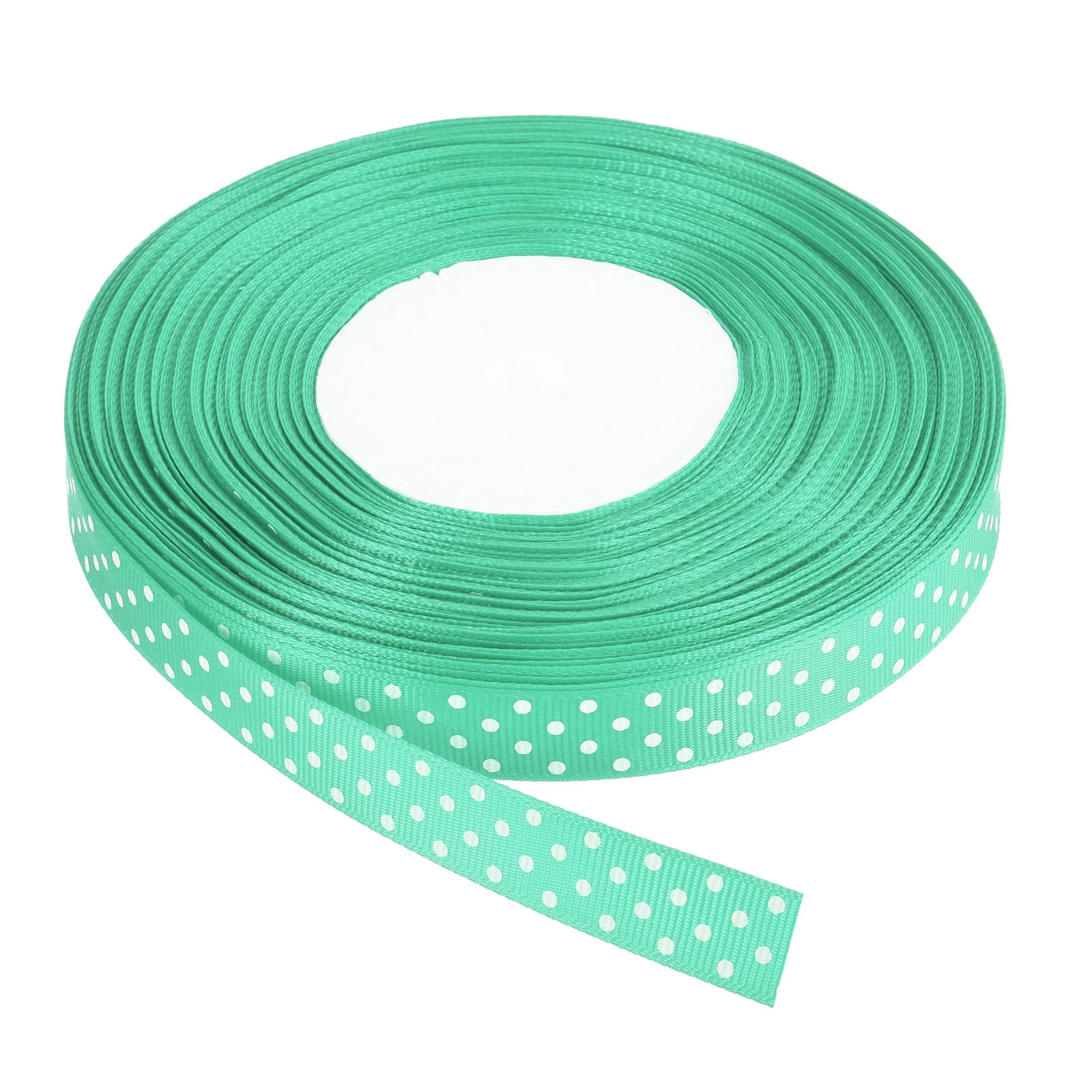 Grosgrain Ribbons 50 Yards 5/8 Inch Green Blue with White Dots Ribbon ...