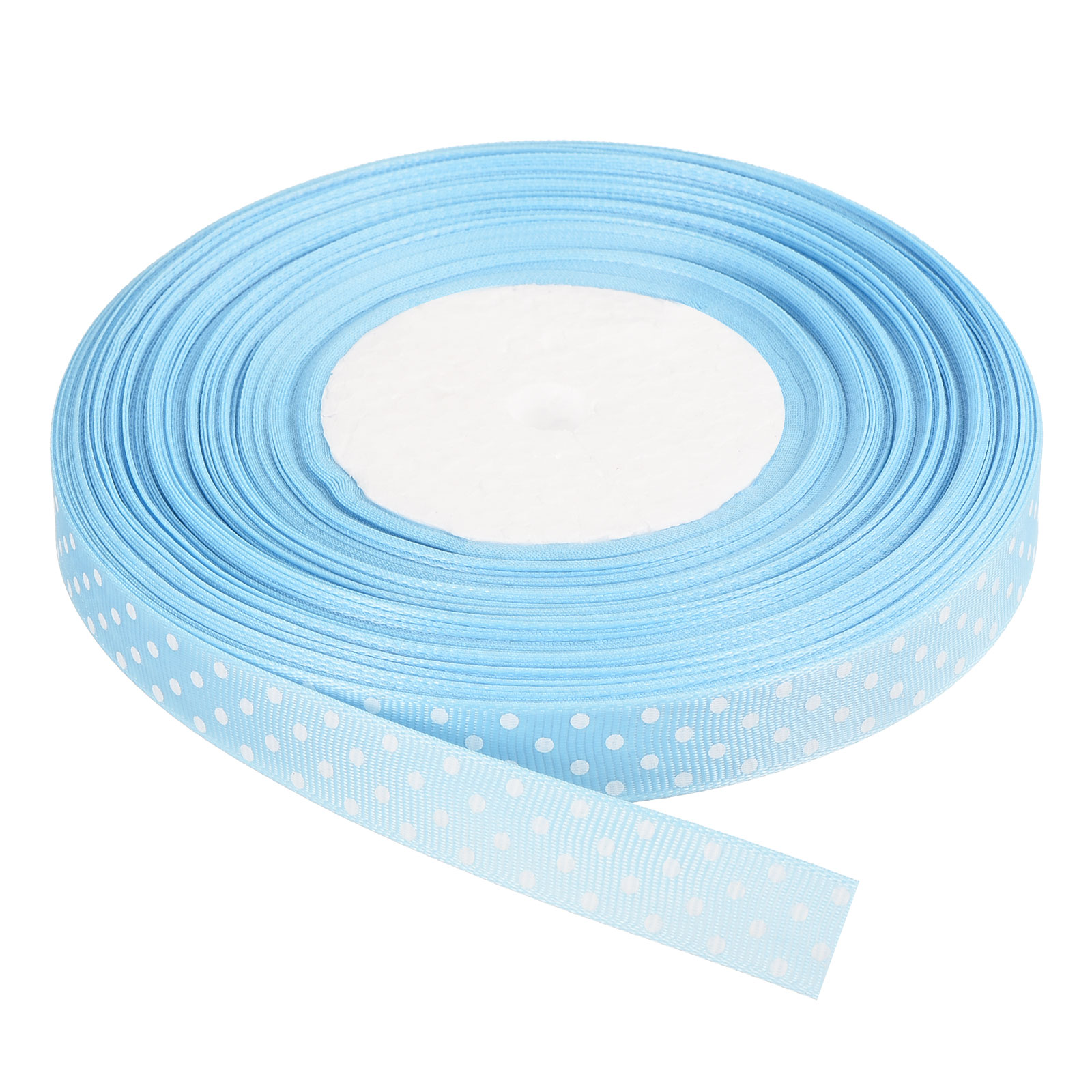 Grosgrain Ribbons 50 Yards 5/8 Inch Sky Blue with White Dots Ribbon Bow ...