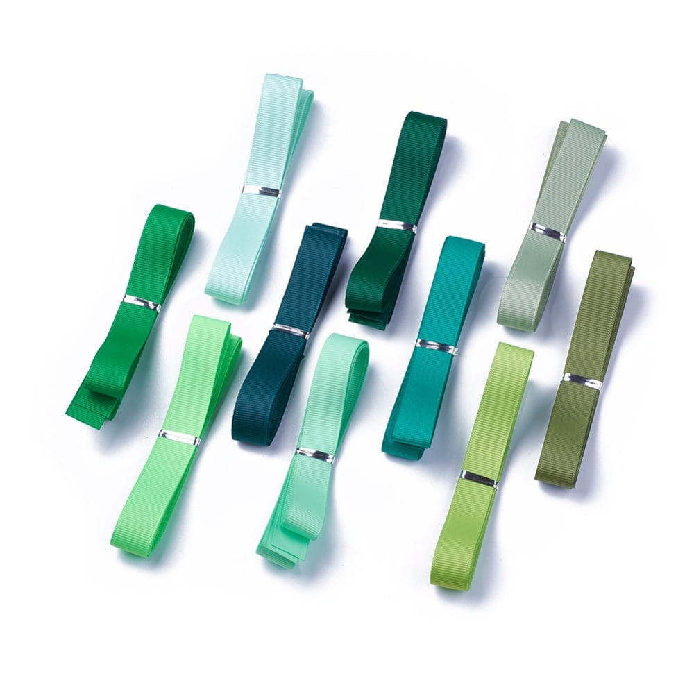 Grosgrain Ribbons Polyester Ribbons Green Series Mixed Color 5/8 inch ...