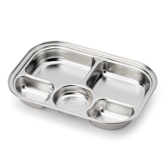 Grosmimi Stainless Steel Food Tray with 5 Compartment - Walmart.com