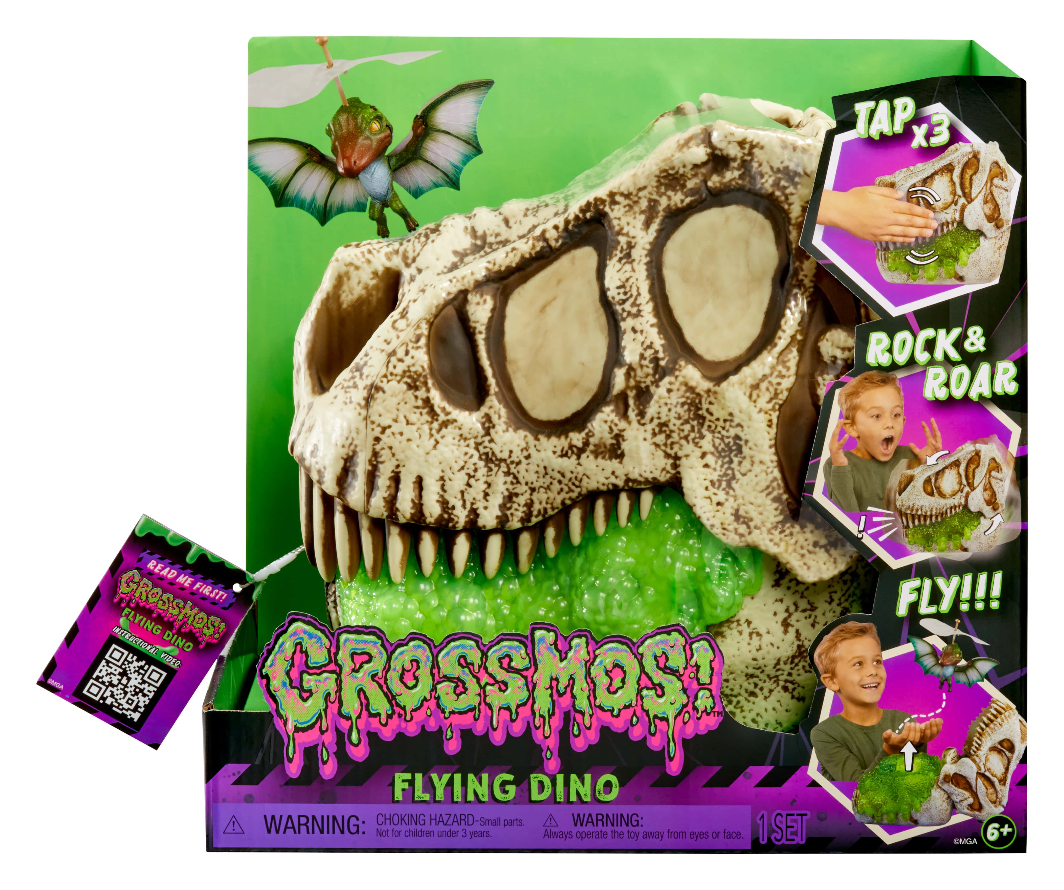 GrossMos Flying Dino Green, Interactive, Ages 4+ Years - Walmart.com