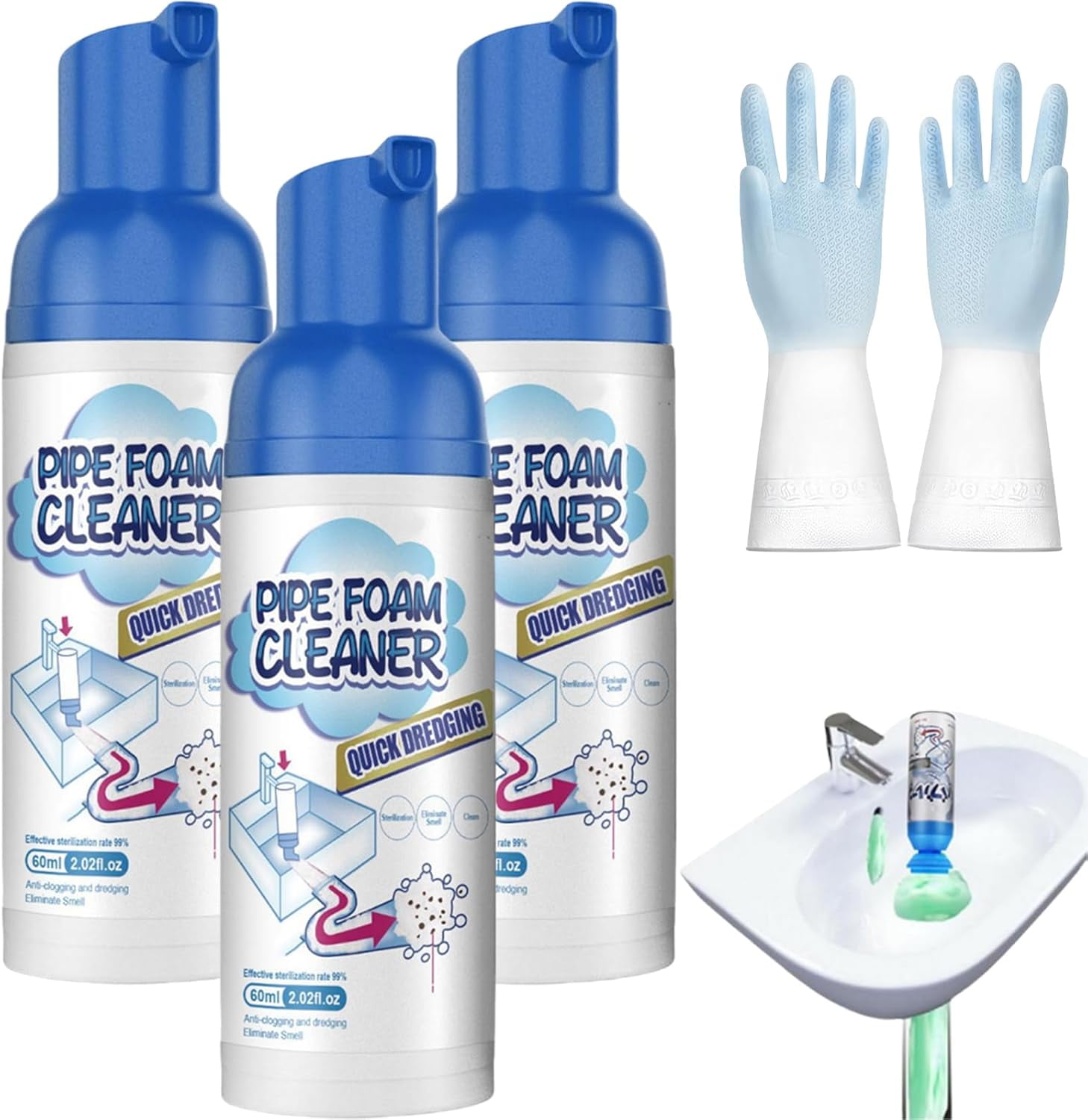 Grossplus Drain Cleaner, 60ml, Gross Plus Sink Overflow Cleaner, Sink ...