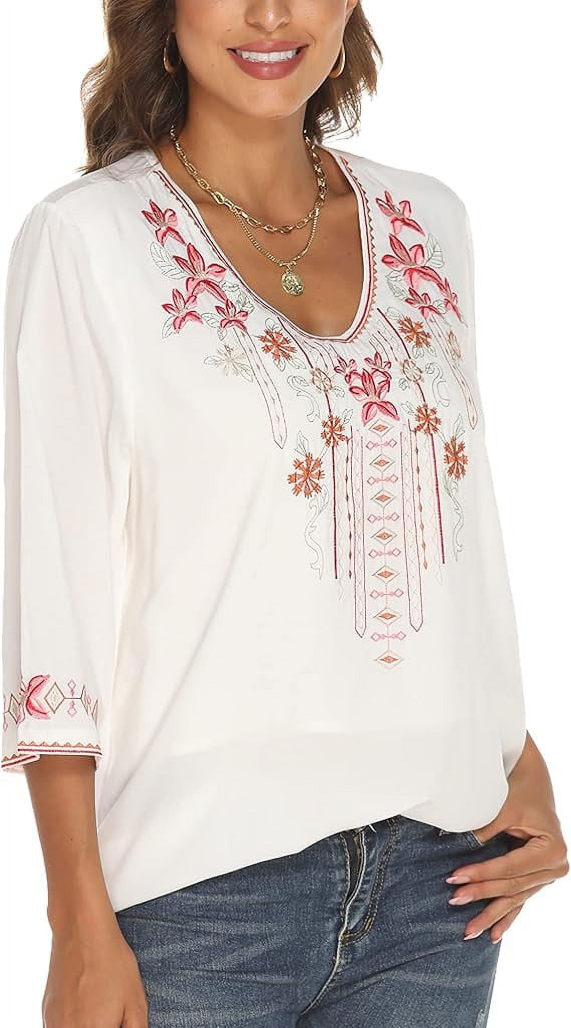 Grosy Women Tops Summer Womens Trendy Blouses Casual Plus Size 3/4 ...