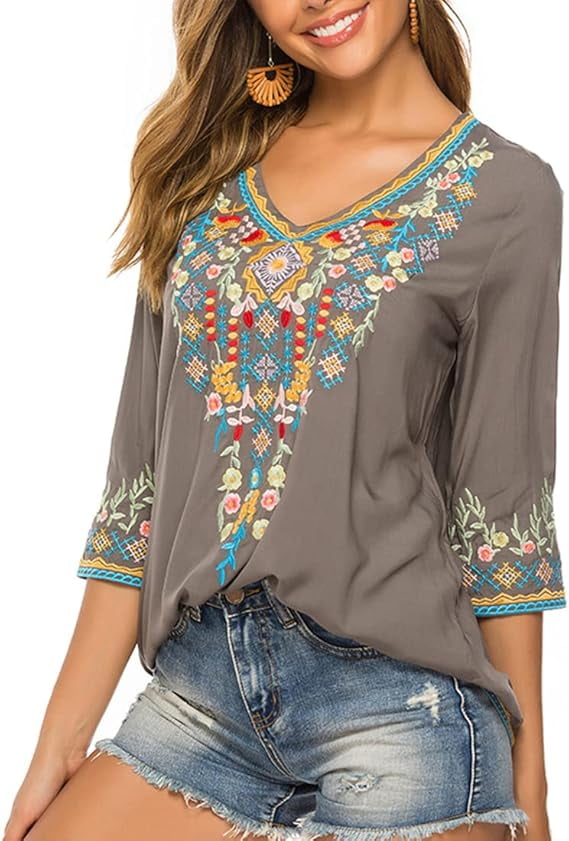 Grosy Womens Tops Summer Women Trendy Plus Size Blouses Casual Boho ...