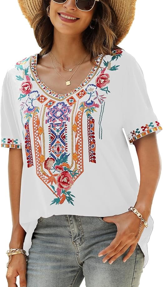 Grosy Womens Tops Summer Women Trendy Plus Size Blouses Casual Boho ...