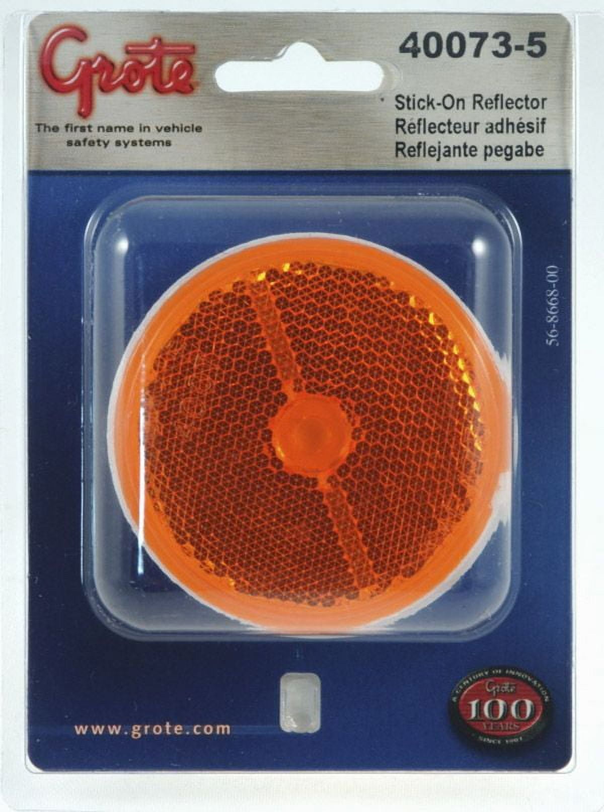 Grote 40073-5 Yellow 2 1/2" Round Stick-On Reflector - Walmart.com