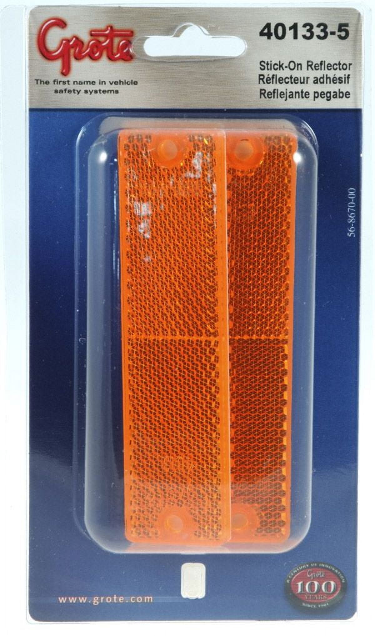 Grote 40133-5 Yellow Mini Stick-On / Screw-Mount Rectangular Reflectors ...