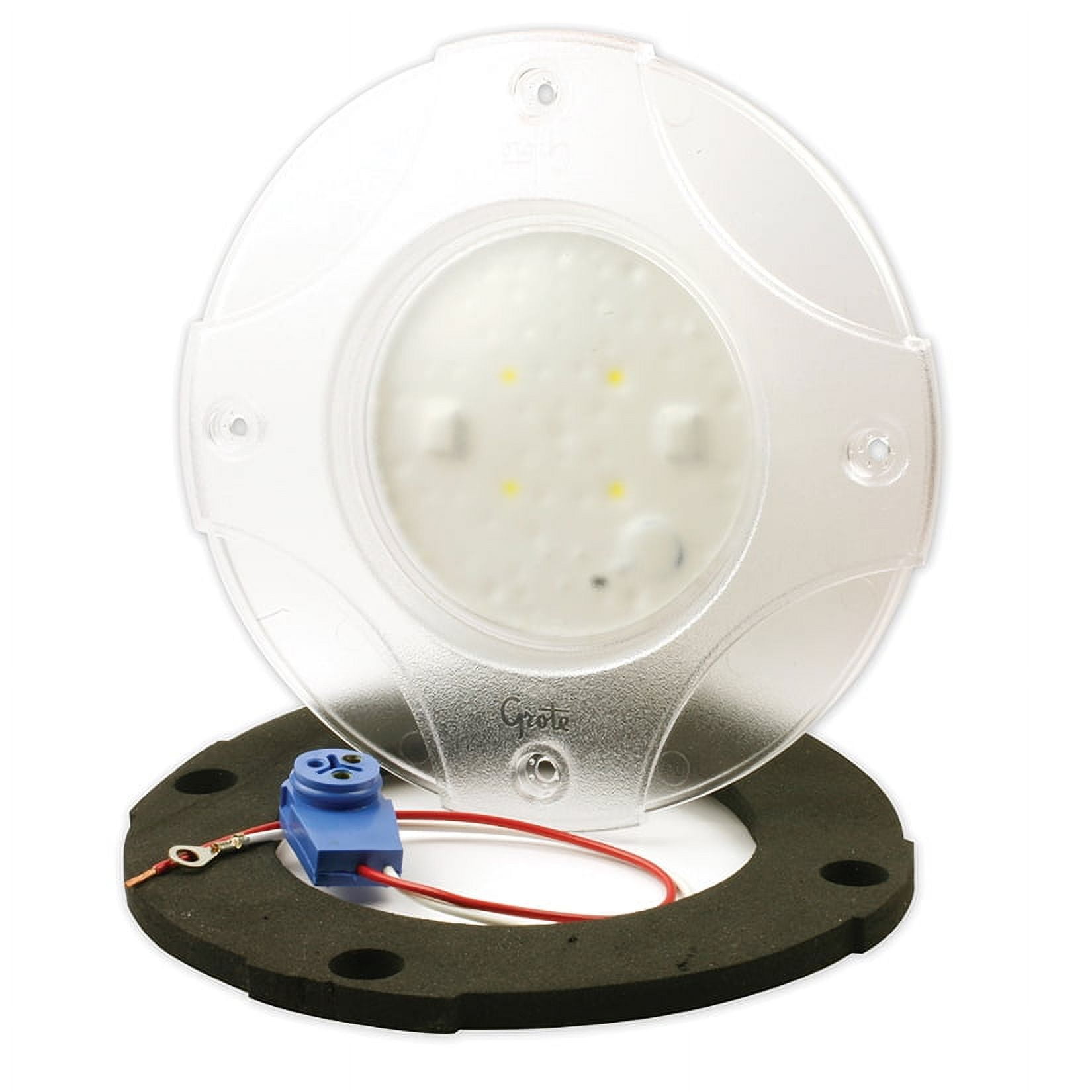 Grote 61E31 DOME/INTERIOR LAMP, 4", CLEAR, LED, DOME LAMP, W/FLANGE ...