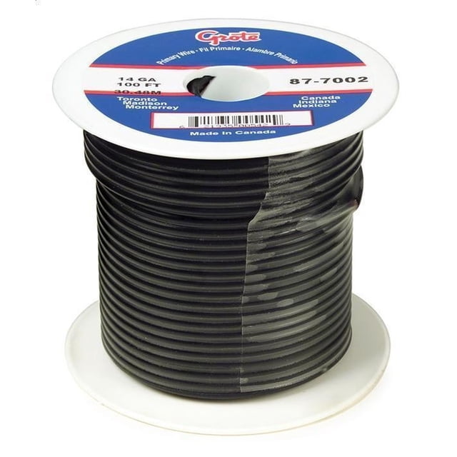 Grote 87-7002 Primary Wire 14 Gauge Black 100 Ft Spool - Walmart ...