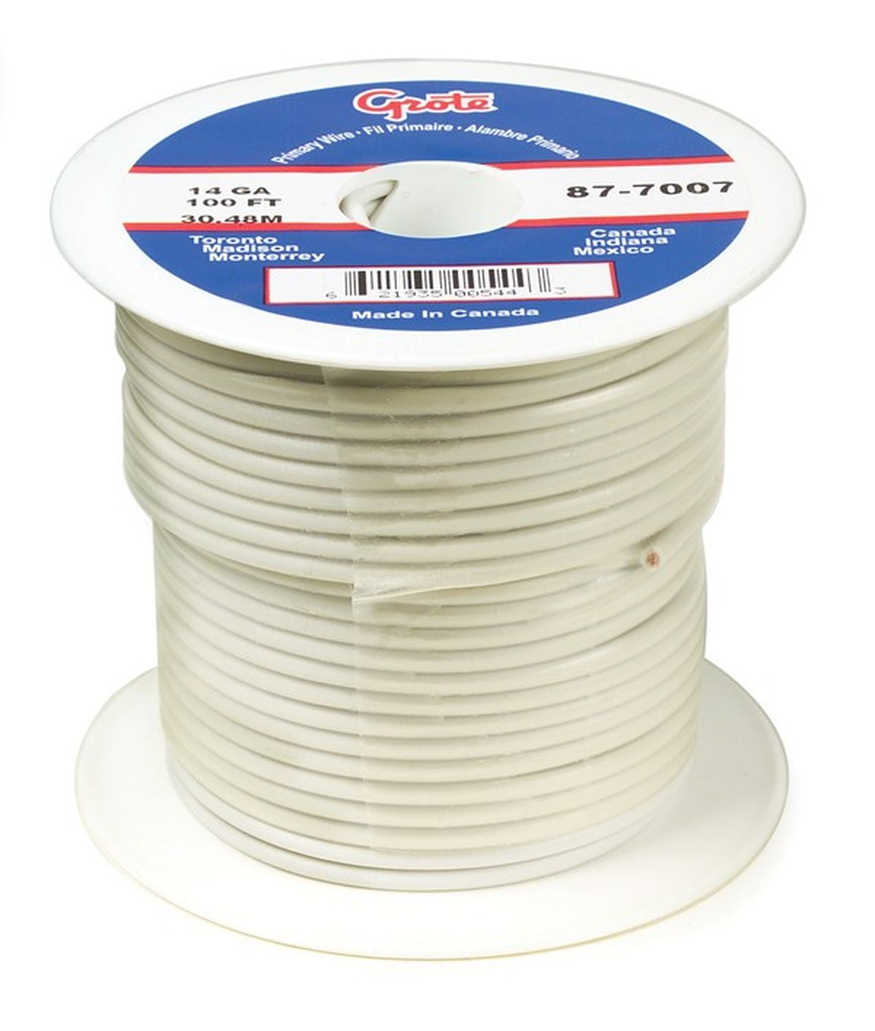Grote 87-8007 Primary Wire 16 Gauge White 100 Ft Spool - Walmart.com