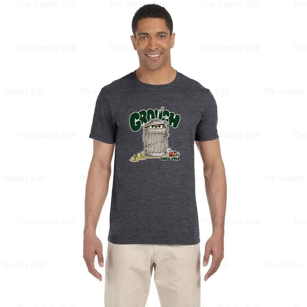 Grouch Since 1969 Sesame Street Oscar Character Grumpy Trash Can Tee ...