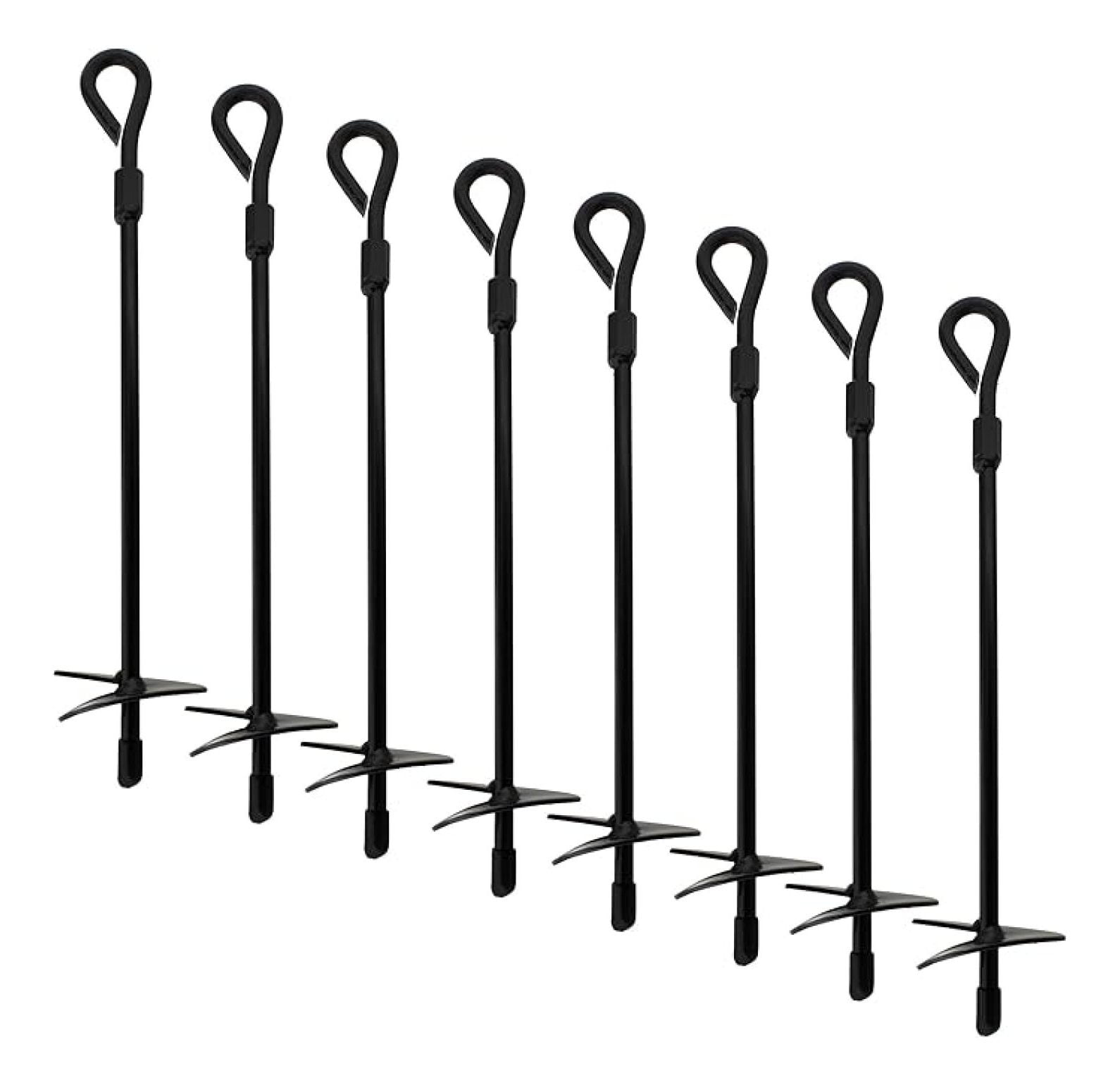 Ground Anchors, 15 Inch - 8pk Black Shed Anchor Kit Greenhouse Tie Down ...