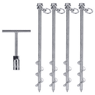 cyrico Ground Anchors Heavy Duty, Swing Set Anchor Kit 18 inch 4 Pack ...