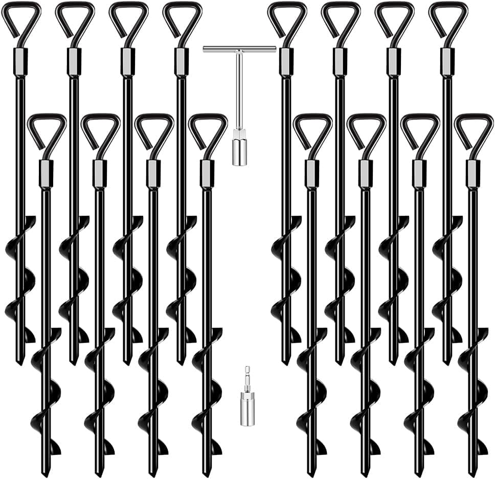 Ground Anchors Screw in Tent Stakes Heavy Duty Trampoline Stakes High ...