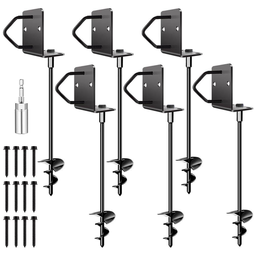 Ground Anchors Screw in Trampoline Stakes Heavy Duty Mobile Home Shed ...