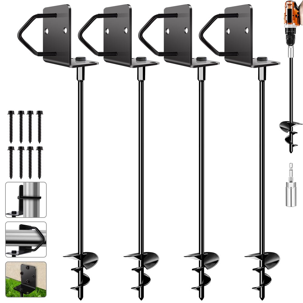 Ground Anchors Screw in Trampoline Stakes Heavy Duty Mobile Home Shed ...
