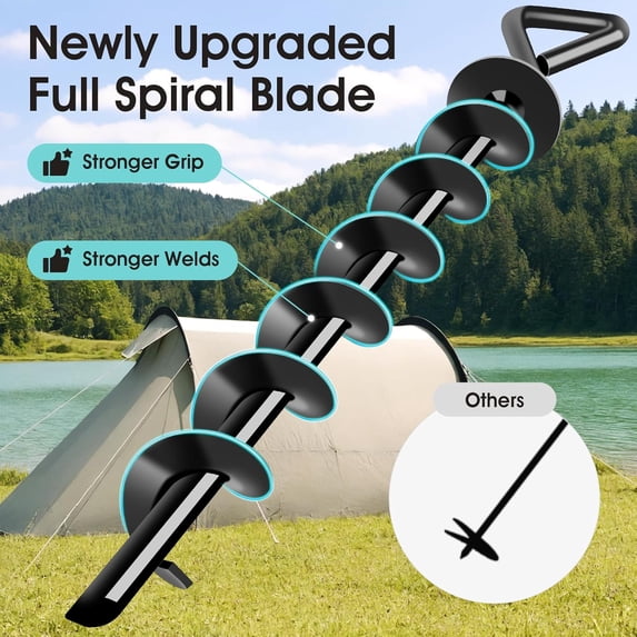 Ground Anchors Screw in, Heavy Duty Ground Trampoline Stakes High Wind ...