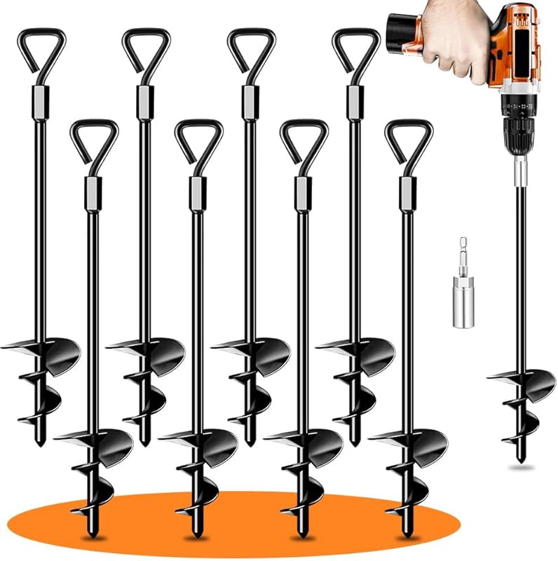 Ground Anchors Tent Stakes Trampoline Anchors Heavy Duty Screw in 8 ...