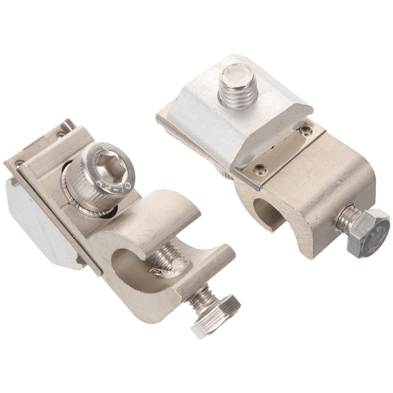 Amosfun 2Pcs Silver Metal Solar Panel Ground Clip Cable Clamp Practical ...