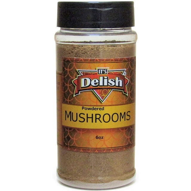 Ground Dried Mushroom Powder by Its Delish, 6 Oz Medium Jar Dark ...