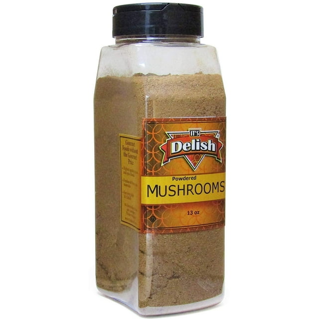Ground Dried Mushroom Powder by Its Delish, Large 13 Oz Jar Dark ...