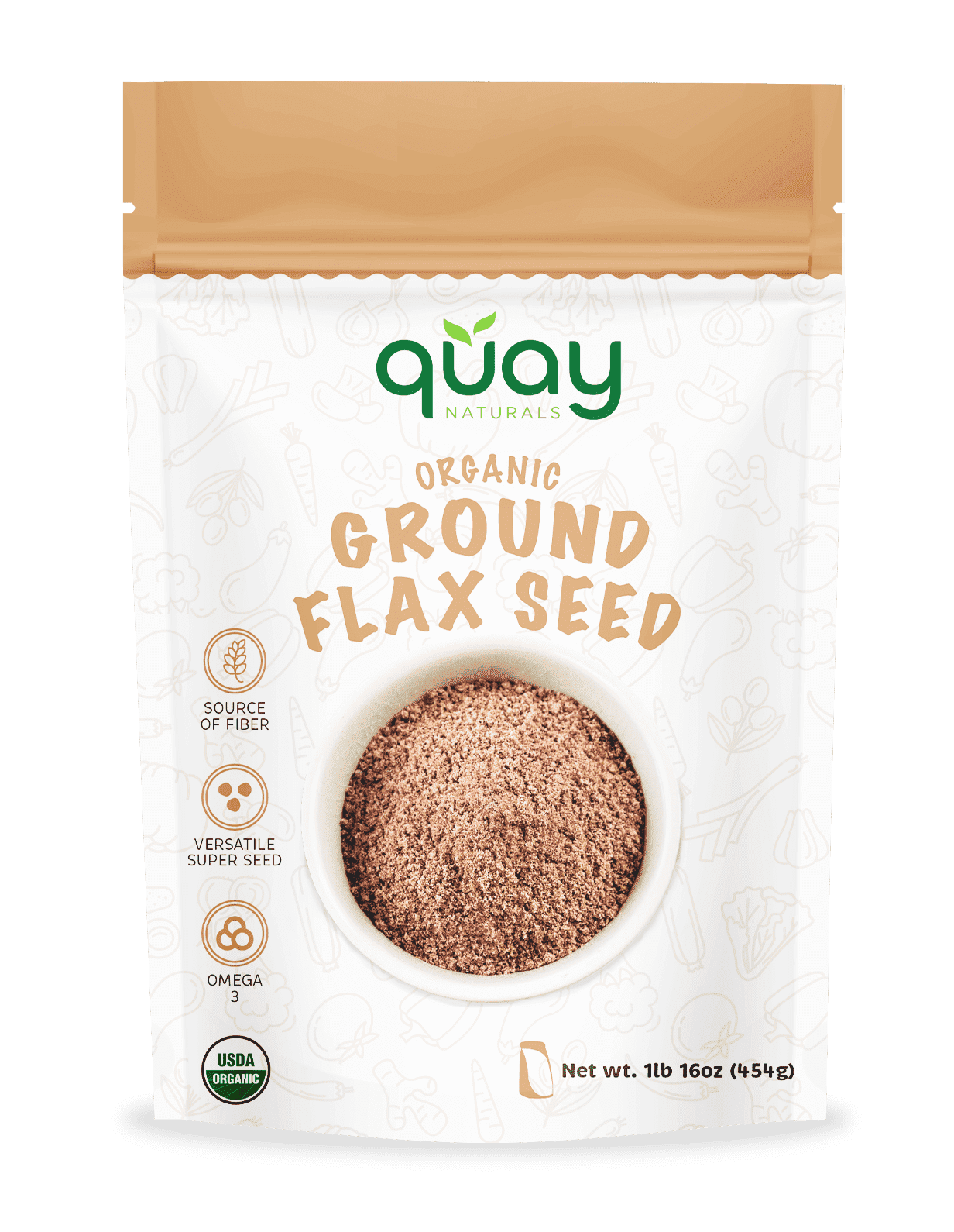 Quay Naturals Organic Ground Flaxseed,1 lb - Flaxseed Meal with Plant ...