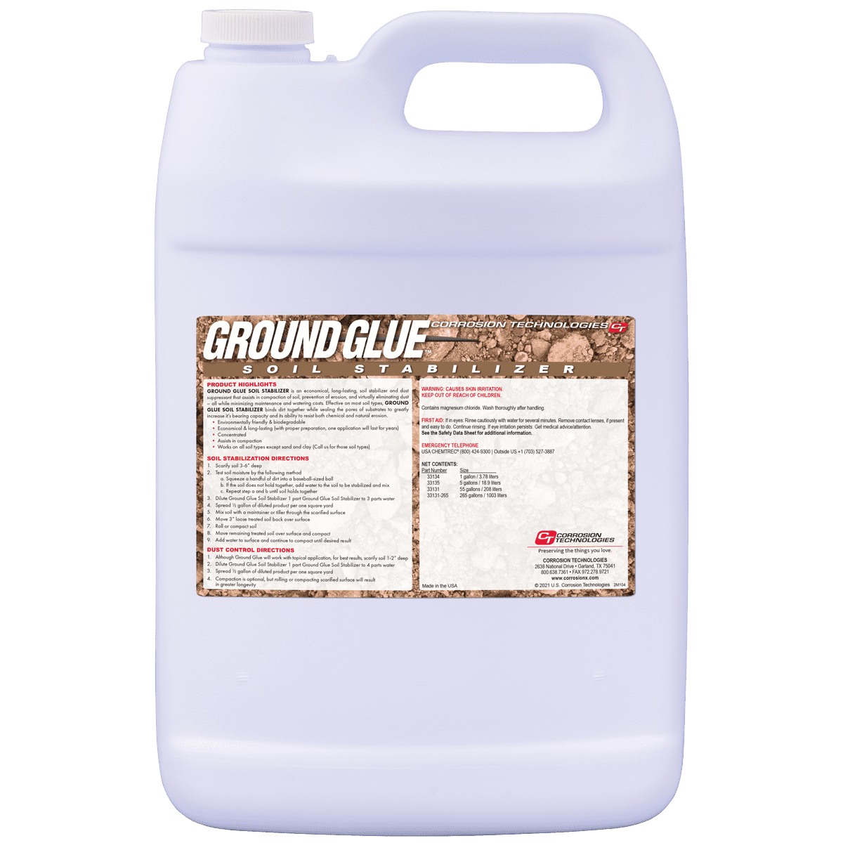 Ground Glue Soil Stabilizer compaction aid and erosion control 1 gallon ...