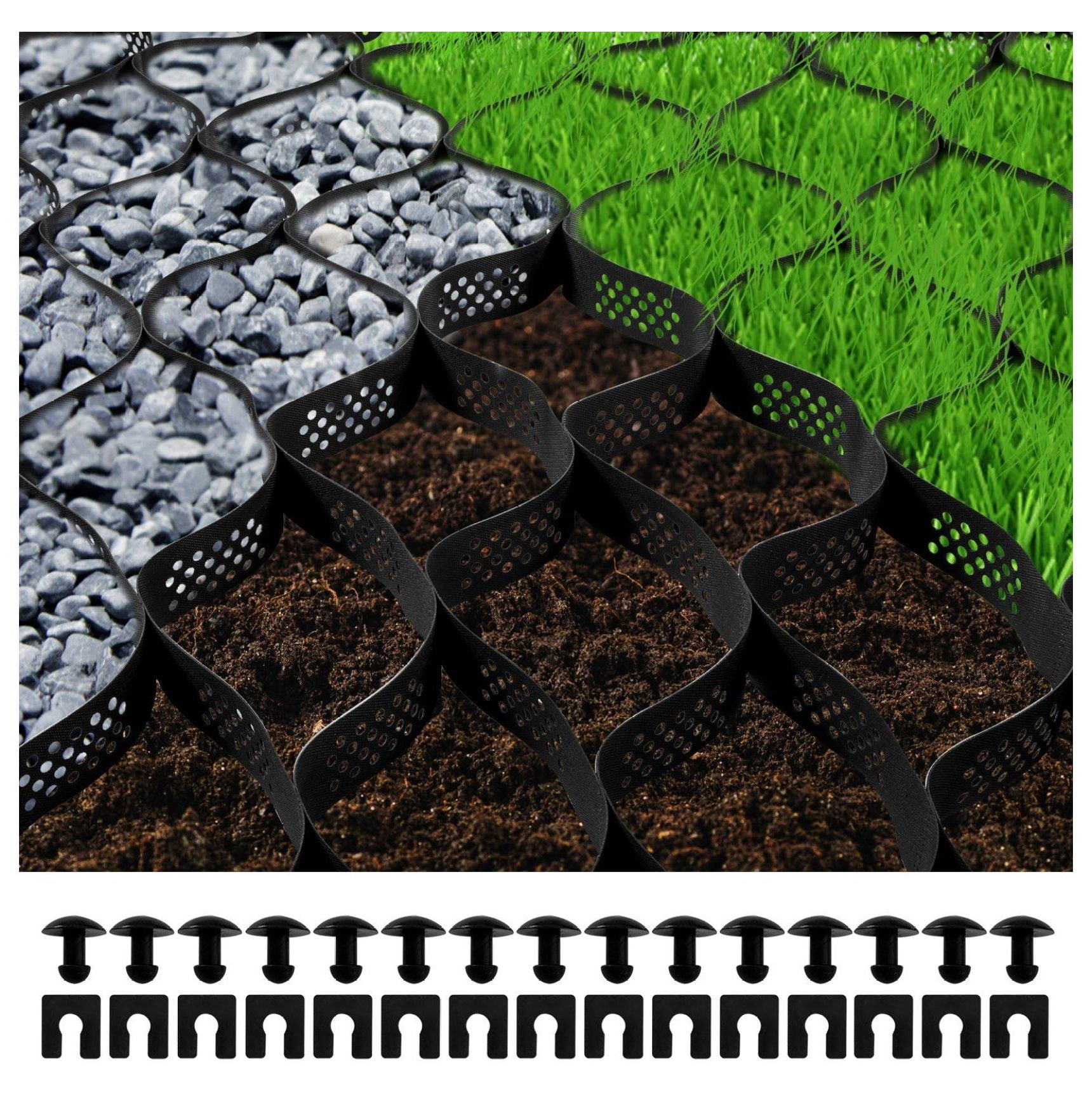 Ground Grid, 1885 lbs per Sq Ft Load Geo Grid, 3" Depth Permeable ...
