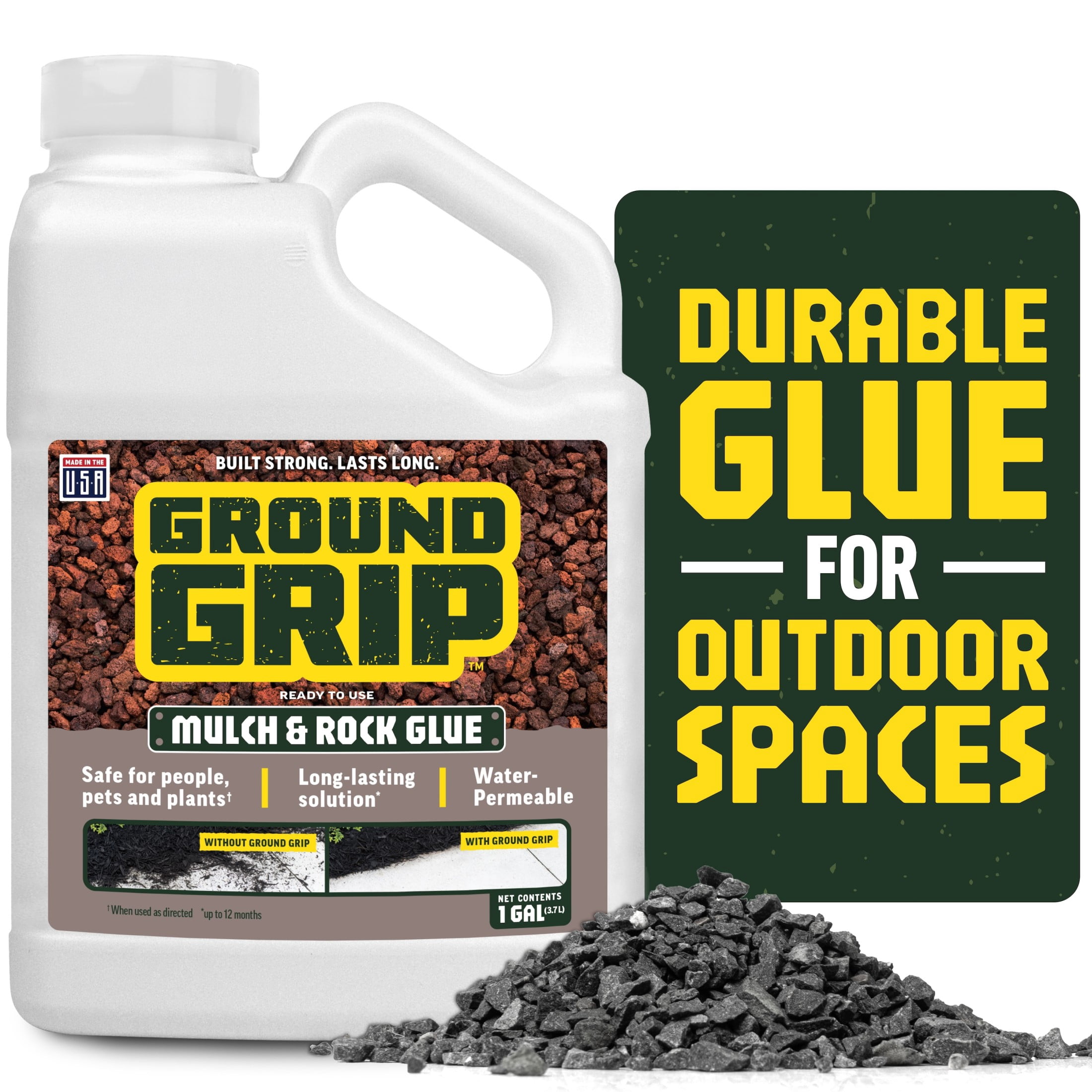 Ground Grip, Mulch & Rock Bonding Glue, 1 Gallon, Landscaping - Walmart.com