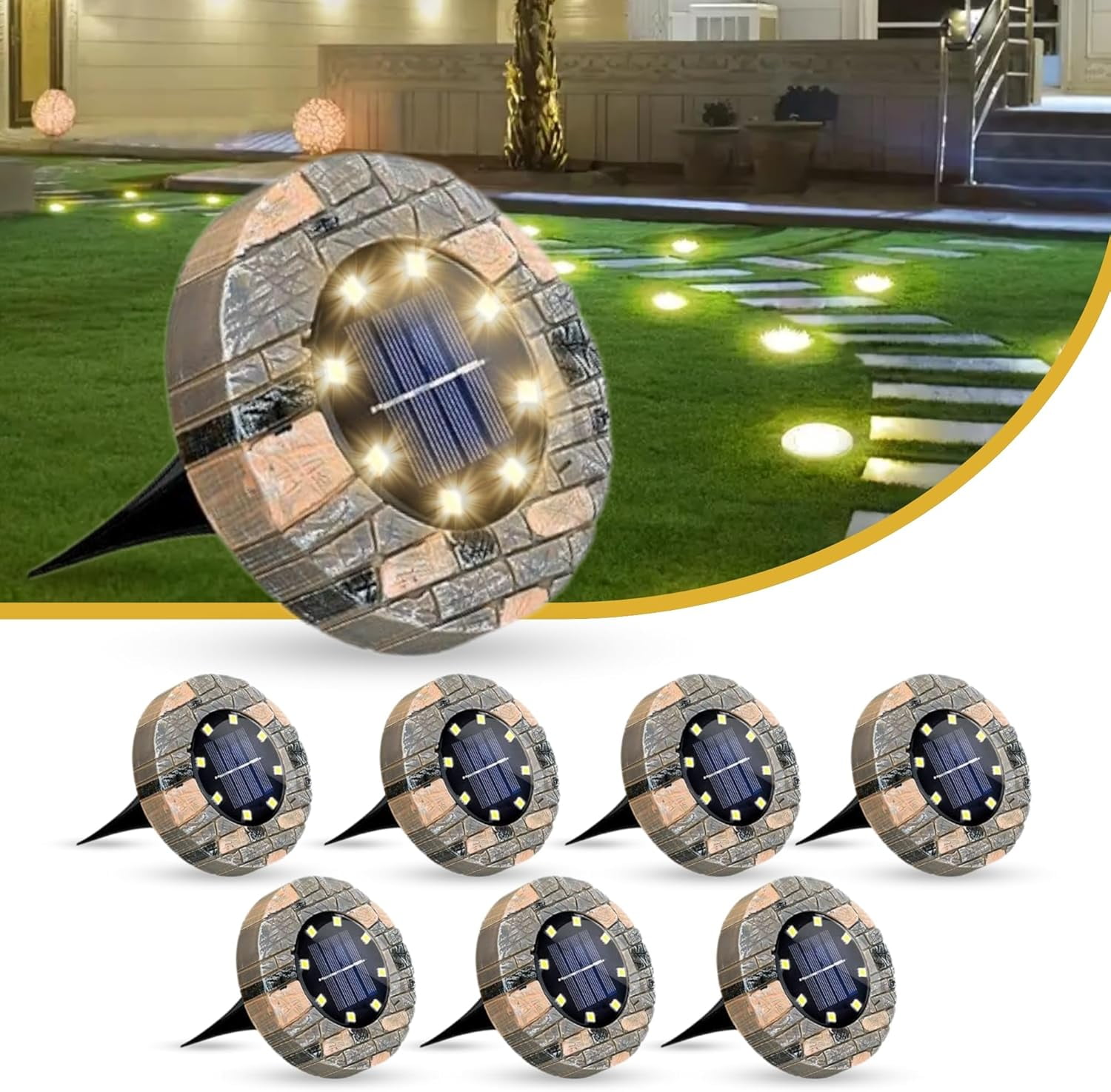 Ground Lights Outdoor Decor - Waterproof LED Outdoor Solar Lights for Yard, Patio, Garden ...