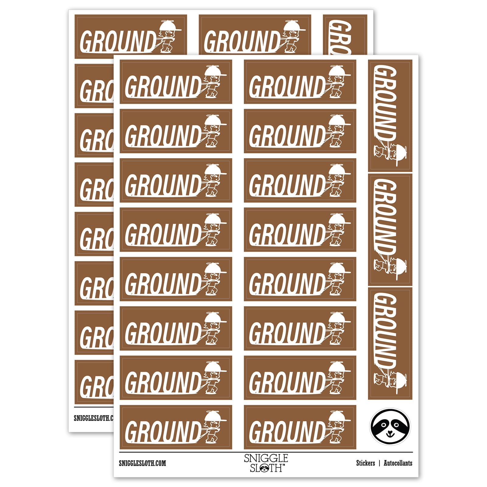 Ground Mail Service Running Person Sticker Set - Brown - Matte Finish ...