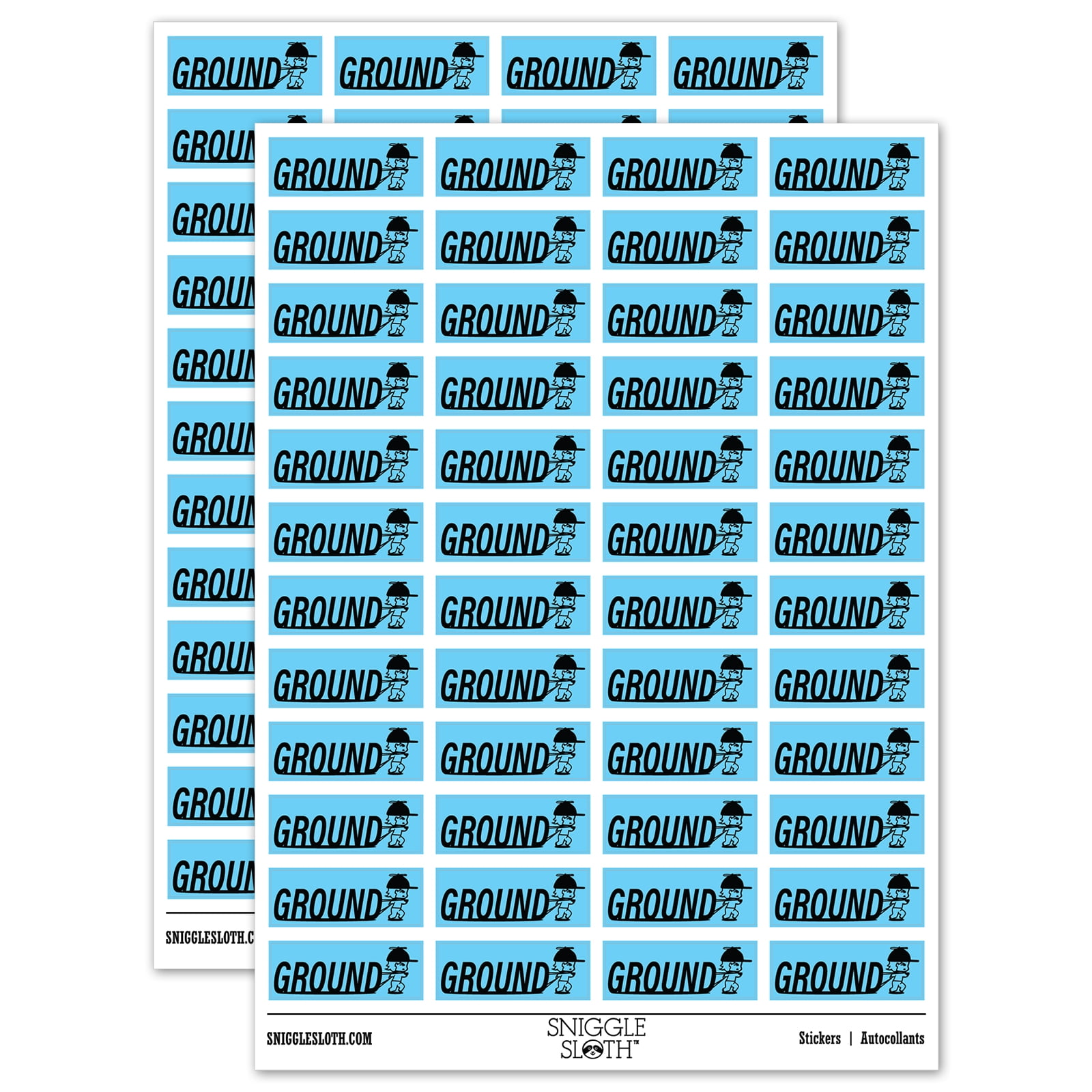 Ground Mail Service Running Person Sticker Set - Light Blue - Matte ...