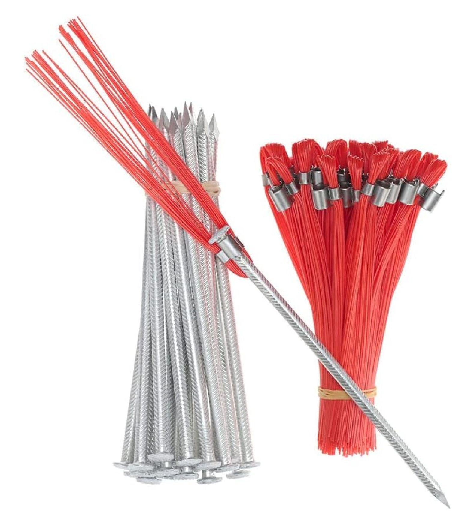 Ground Markers Orange 6 Inch Marking Whiskers with Lightweight Non-Rust ...