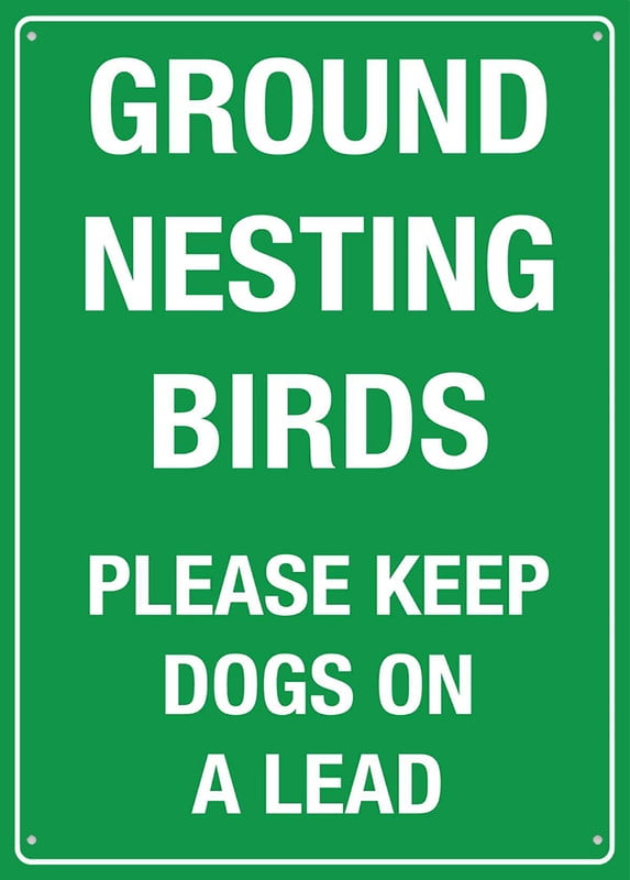 Ground Nesting Birds Please Keep Dogs On A Lead Sign 12X8 Inches Metal ...