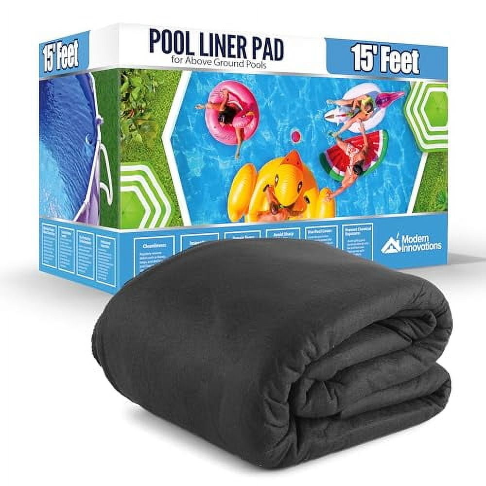 Above Ground Pool Liner Pad, 15' Foot Round, Pre-Cut Heavy Duty Outdoor ...