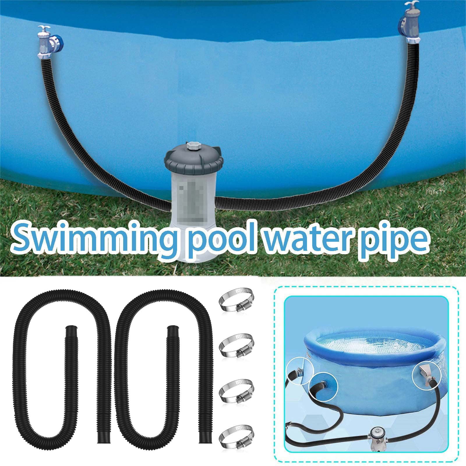 Above Ground Pool Pump Replacement Hose | 1.8m x 1.25" Flexible Polyethylene Tube | Leak-Proof ...