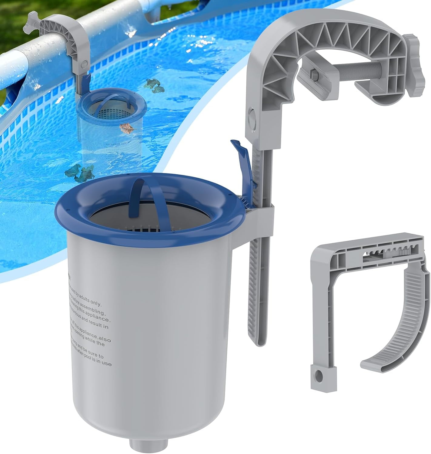 Above Ground Pool Surface Skimmer, Wall Mount Pool Maintenance ...