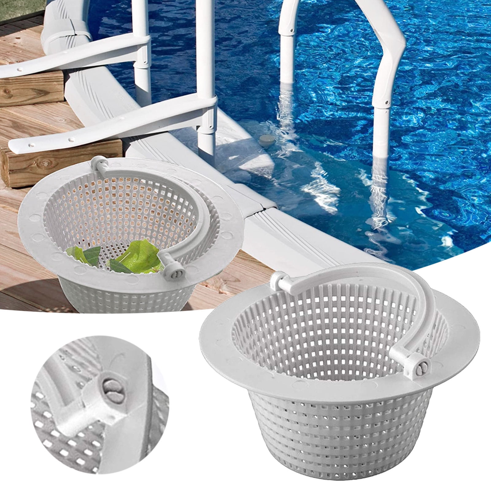 Above Ground Pool Thru-Wall Skimmer Basket with Handles, Swimming Pool ...