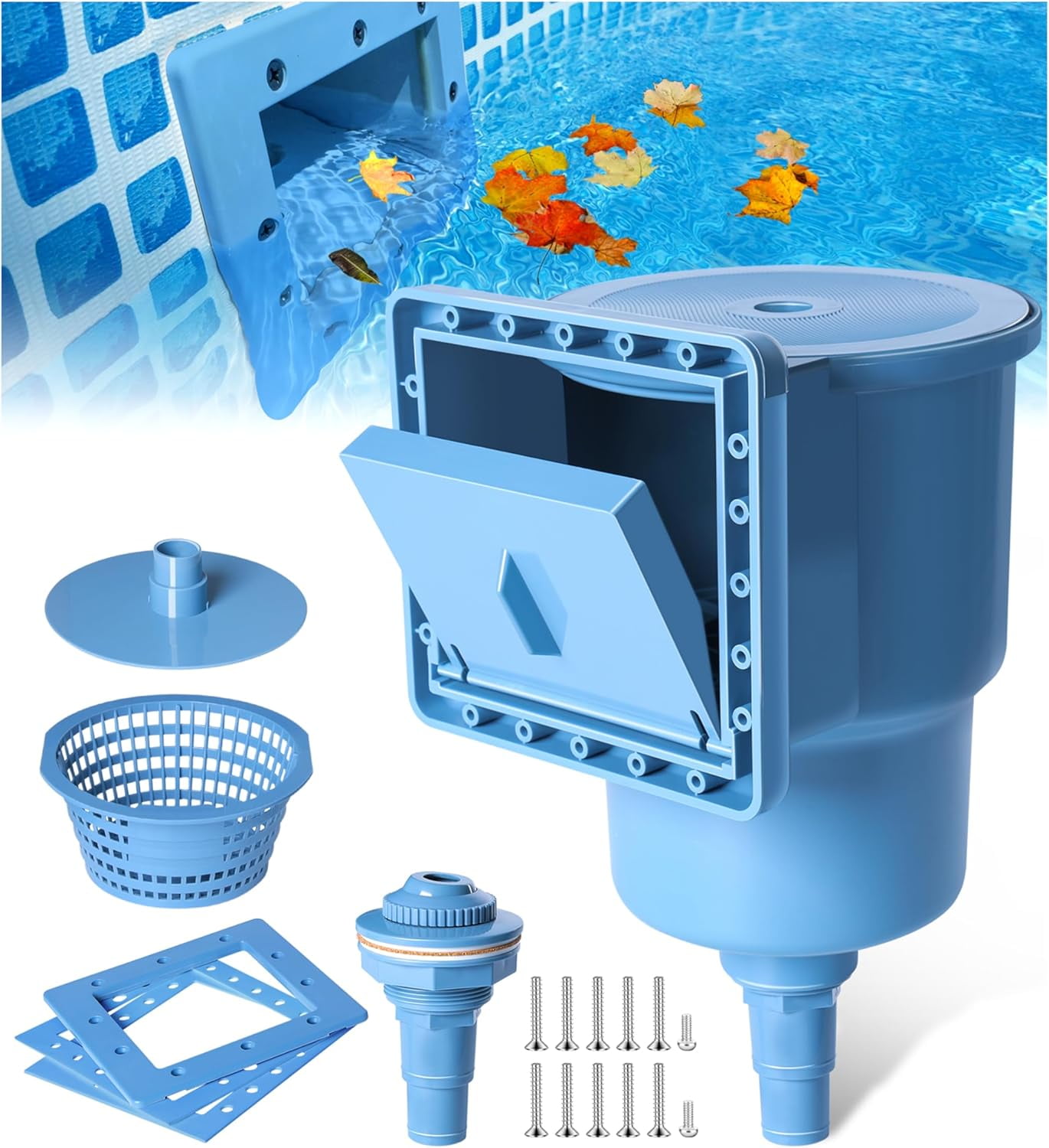 Above Ground Pool Through Wall Skimmer, Heavy Duty Wall Mount Pool ...