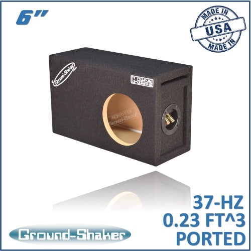 Ground Shaker GS-SQP16B black 6" single ported sub box - Walmart.com