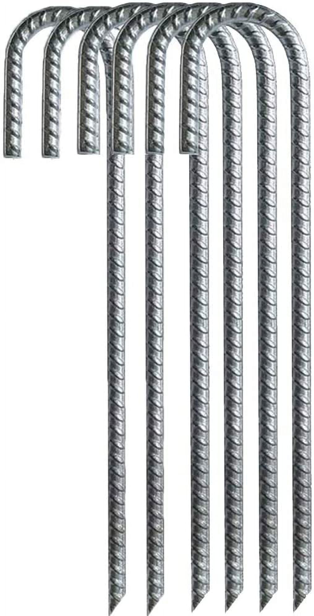 Ground Stakes, Garden Staples Rebar Stakes Galvanized Steel L Hooks ...