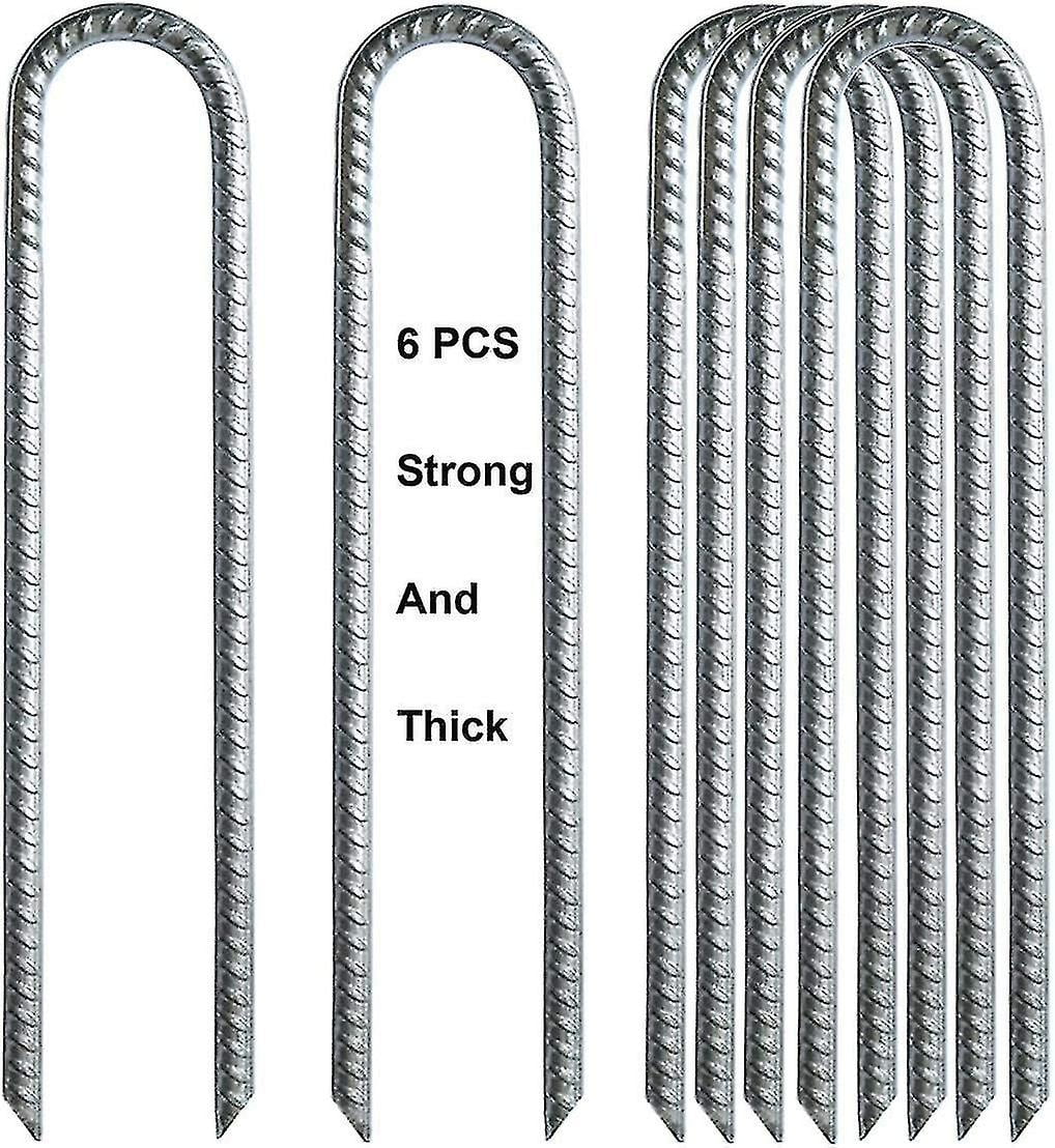 Ground Stakes, Garden Staples Rebar Stakes Galvanized Steel U Hooks ...