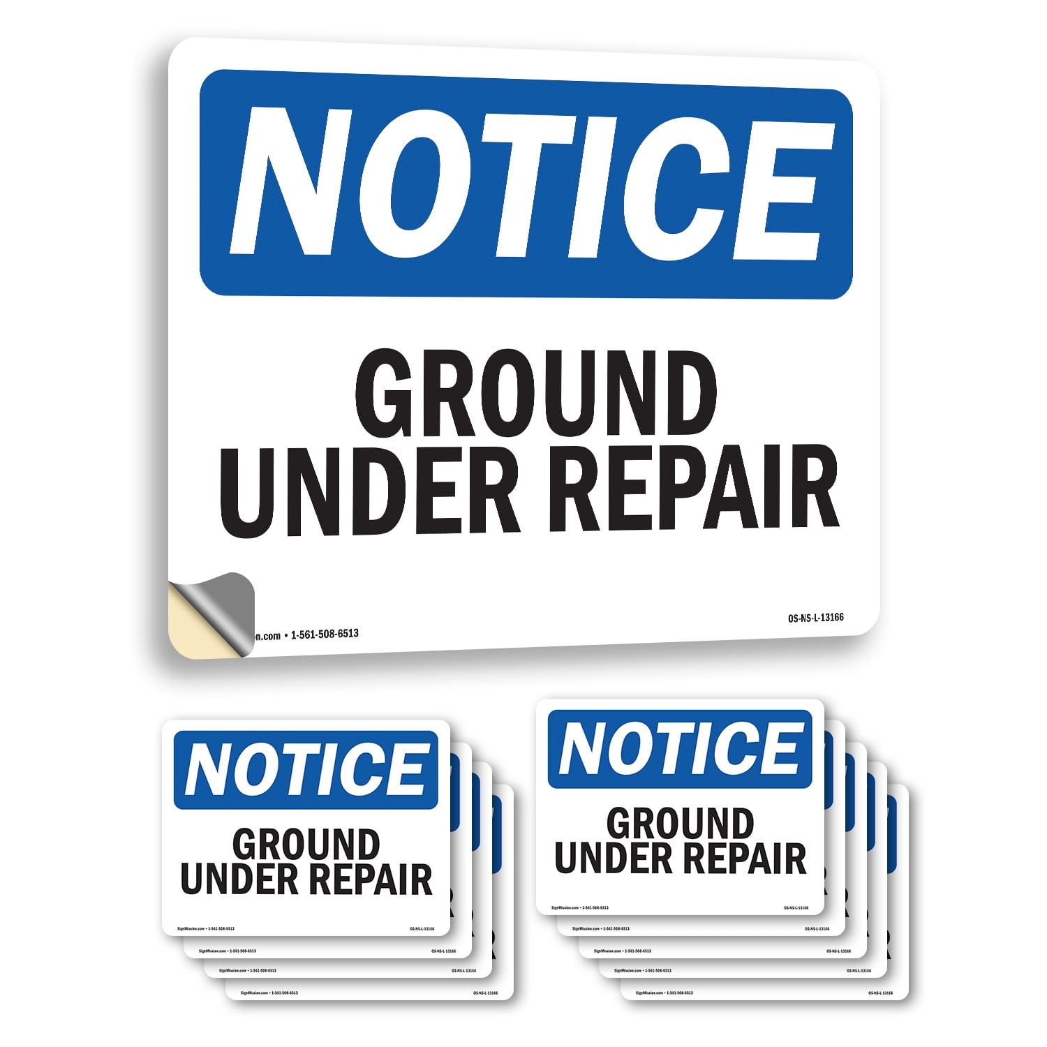 Ground Under Repair OSHA Notice Vinyl Decal Label 24 Inch x 18 Inch ...