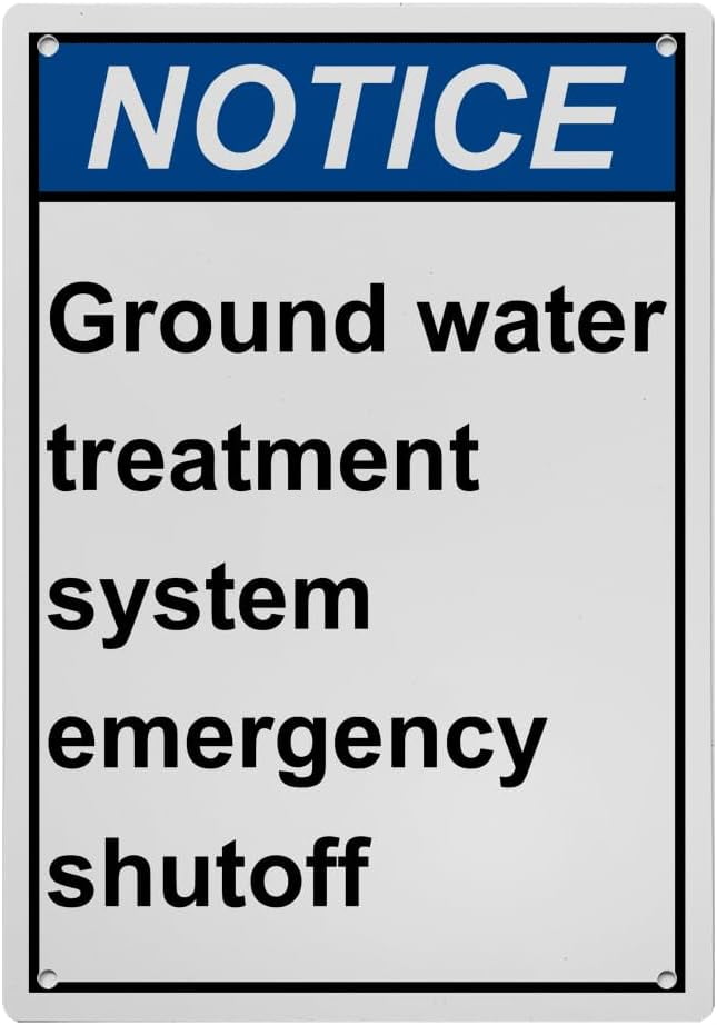 Ground Water Treatment Shutoff Sign, Industrial Emergency Shut Off Sign ...