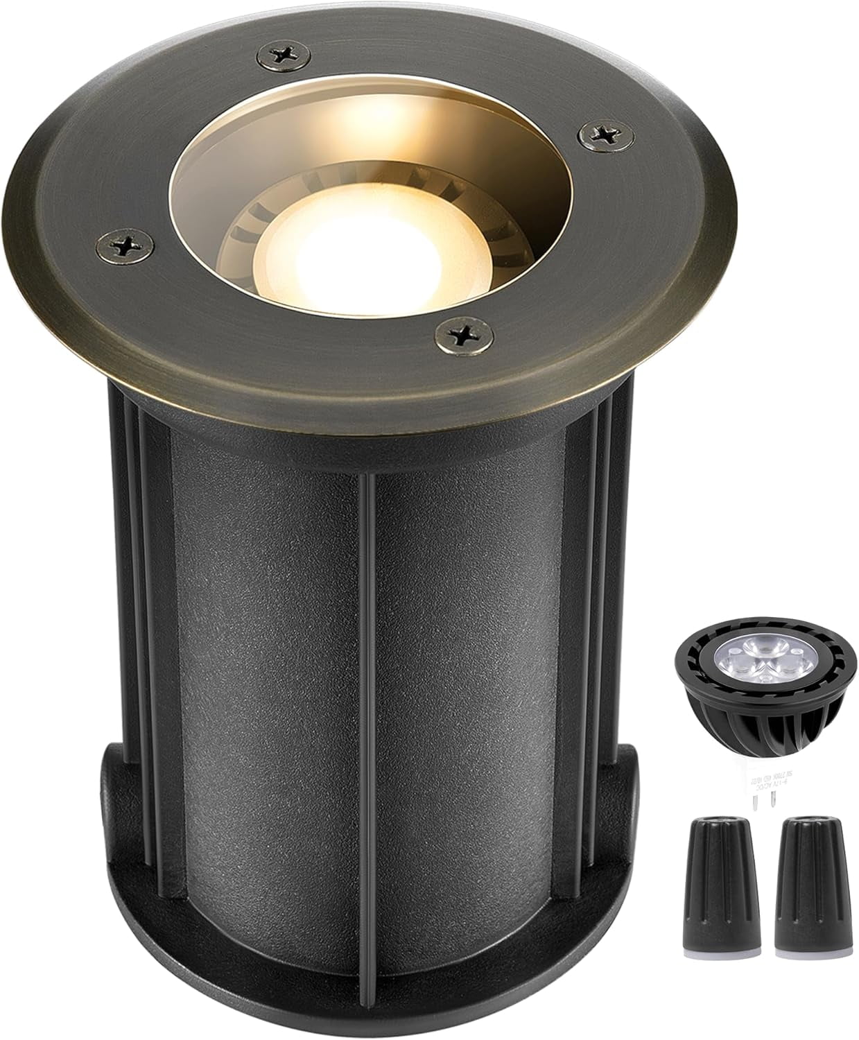 In Ground Well Light - Brass Ip65 12V Outdoor Hardwired Landscape ...