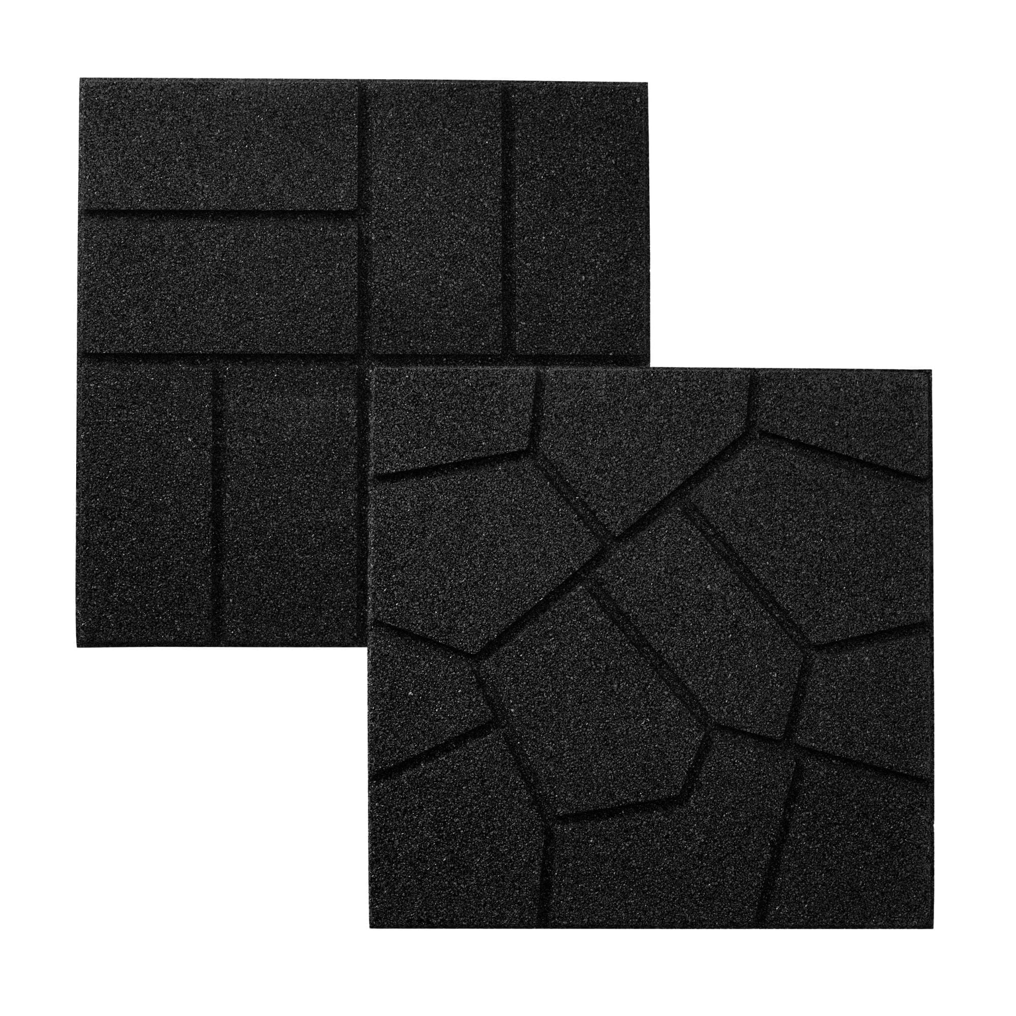 GroundSmart 16" x 16" x 3/4" Black Dual-Sided Rubber Garden Patio Paver ...