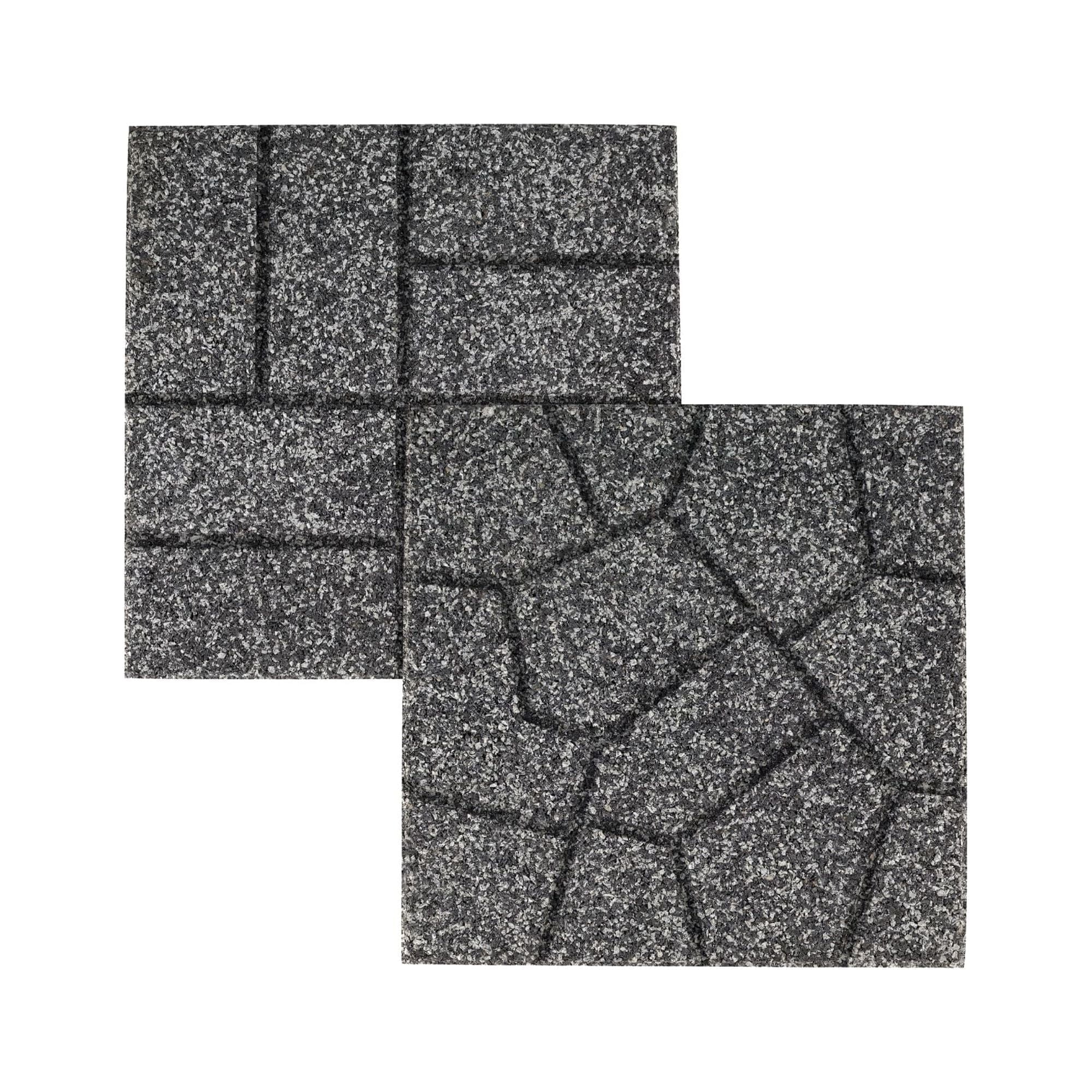 "GroundSmart 16""x16""x3/4"" Dual-Sided Rubber Pavers, Gray/Black, 60 ...
