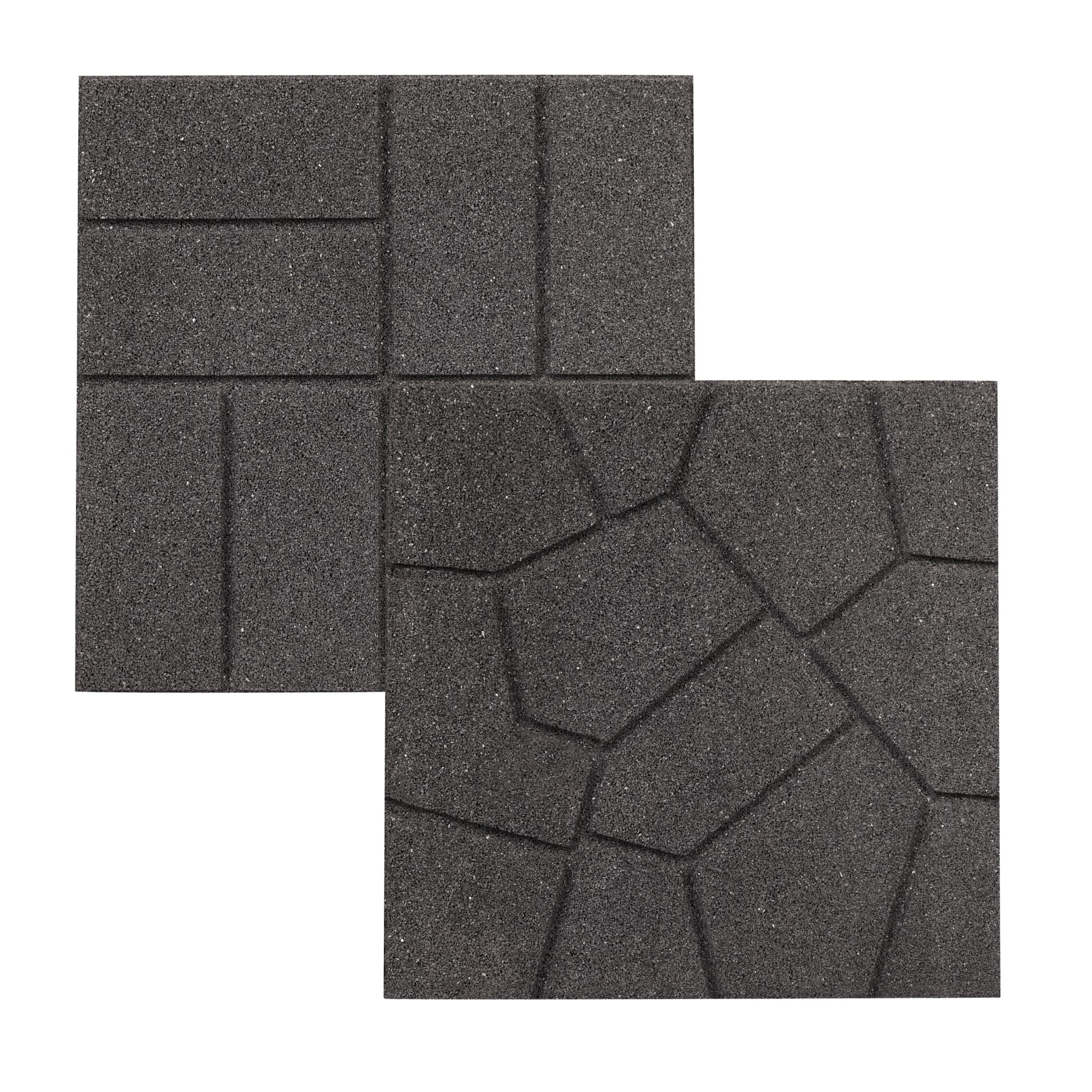 GroundSmart 16" x 16" Gray Rubber Pavers for Patio, Pathway, Walkway ...