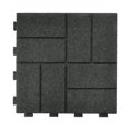 GroundSmart 16" x 16" x 5/8" Black SmartLoc Brick Rubber Paver, 75 Pack ...