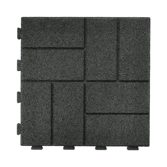 GroundSmart 16"x16" SmartLoc Rubber Brick Pavers for Patio, Walkway ...
